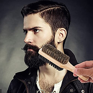 Healifty Stocking Stuffers Retro Beard Brush Double Head Oil Goat Hair Brush Multi- function Oil Head Brush Barber Shredded Hair Brush for Men Home Salon Use 11. 5x3. 7x4. 4cm Yule Gifts