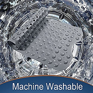 Yimobra Original Bath Tub Shower Mat Extra Long 16 x 40 Inches, Non-Slip with Drain Holes, Suction Cups, Machine Washable, Phthalate Free, Latex Free, BPA Free, Bathroom Mats, Gray