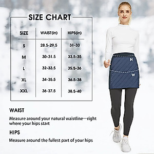 FitsT4 Sports Women's Puffer Skirts Lightweight Quilted Sport Skorts Insulated Warm Snow Skirts Hiking Running Golf Black Size L