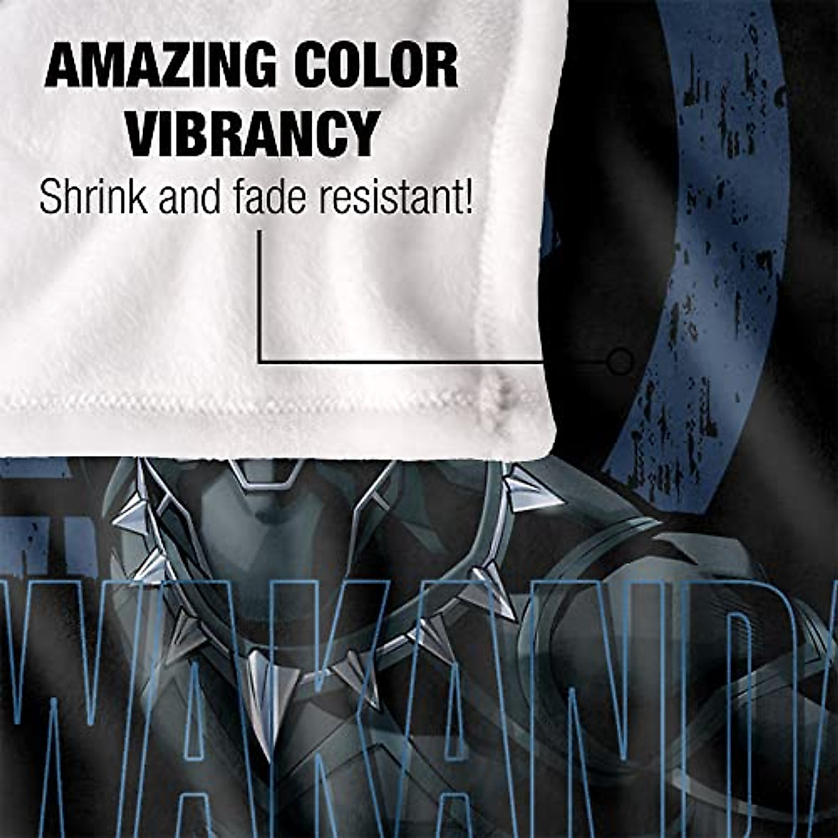 Marvel Black Panther Blanket, 36"x58", Wakanda Forever Blue, Silky Touch Super Soft Throw Blanket