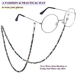 KAI Top Eyeglass Chain Sunglass Chain Fashion Natural Stone Beaded Mask Lanyard Chain Face Mask Holder Chain for Women Men