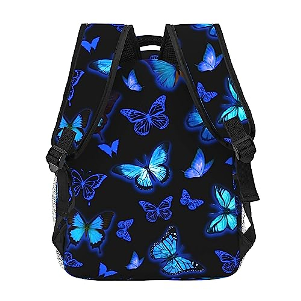 HURJIAA Butterfly Backpack Casual Canvas Backpacks Blue Butterfly Bookbag Laptop Daypack For Toddler Teen Boys Girls Women Men Gifts