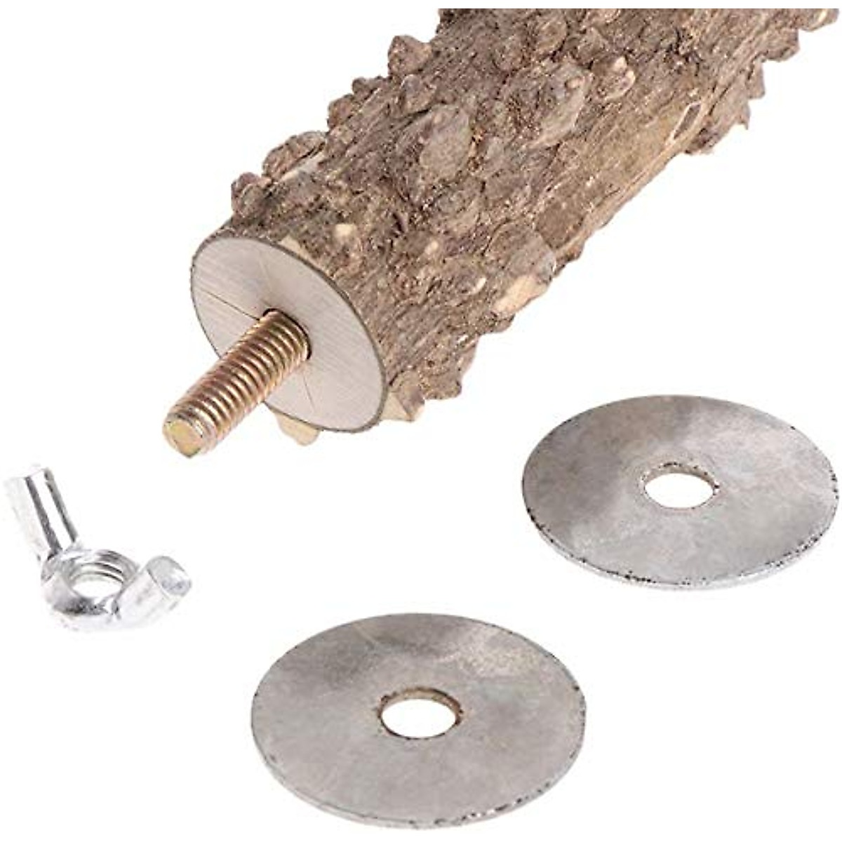 2 PCS Bird Perch Stand Toy Parrot Colorful Sand Wooden Stand + Natural Prickly Ash Wood Platform Paw Grind Trim Beak Nail for Parakeet Budgie Cockatiel Cockatoo Finch Lovebird Cage Accessories