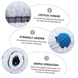 Outanaya Mop Replacement Head Mop Head Commercial Mop Handle Automatic Mop Heads 360° Head Floor Cleaner Mop Cleaning Head for Mop Floor Mops Replacement Mop Head Cotton Thread
