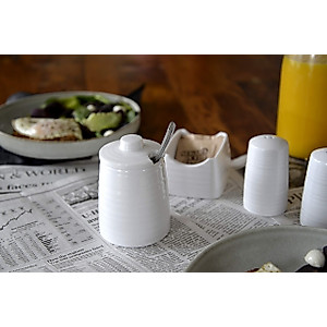 Tablecraft Pulito Collection 5.5 oz Sugar Jar with Lid, Melamine, Textured Finish, 4.5"