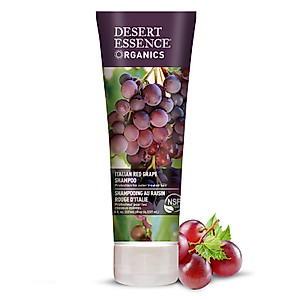 Desert Essence Italian Red Grape Shampoo UV Damage & Color Protection Cleanser Infused with Resveratrol, Organic Grape Seed & Maca Root - Vegan, Gluten-Free, Cruelty-Free - 8oz (Pack of 2)