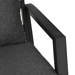 Outsunny 4 Piece Patio Furniture Set, Outdoor Conversation Set with Armchairs, Loveseat, Coffee Table and Cushions for Backyard, Poolside, Lawn and Garden, Black