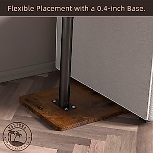 YUHFERA Sofa Armrest Tray Table for Couch - 360° Swivel Height Adjustable End for Small Spaces, Snack Side Table for Bed or Chair with Phone & Tablet Slot (Rustic,Standard)