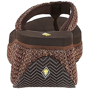 Volatile Womens Flip Flop Wedge Sandal, Brown, 9 B US