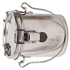 EXCEART Stainless Steel Brush Washer Portable Leak-Proof Artist Paint Brush Cleaner with Lid Removable Filter Screen for Oil Painting