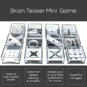 Balance IQ Party Favor Games - Cube Puzzle Stocking Stuffers for Kids and Adults - 12 Puzzles