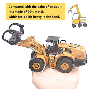 Ailejia 1/50 Scale Diecast Wood Grab Construction Vehicle Toys Timber Grab Truck Heavy Wooden/Building Articulated Alloy Construction Vehicle Model Engineering Car Toy boy Gift (Wood Grab)