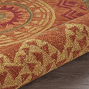 LR Resources Area Dazzle LR54059-RUS40RD Rust X 4 ft Plush Indoor Round Rugs, 4' x 4'