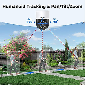 [3TB HDD+Human Tracking] Hiseeu 4K PoE Security Camera System,CCTV Camera Security System w/5MP Home Security Cameras, PTZ 270°Pan 90°Tilt，2-Way Audio,Remote Access,Night Vision,Waterproof,7/24 Record
