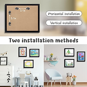 Golden State Art, 10x12.5 Kids Art Frames, Front-Opening, Great for Kids Drawings, Artworks, Children Art Projects, Schoolwork, Home or Office (Black, Set of 2)