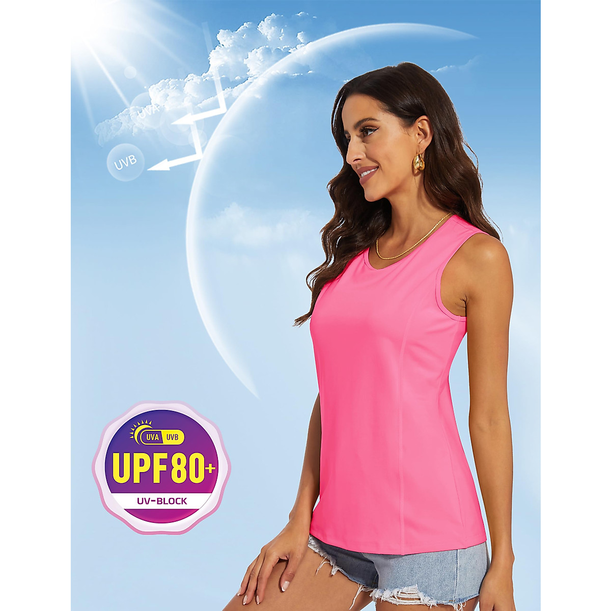 MAGCOMSEN Womens Sleeveless Workout Tank Tops Running Dry Fit Activewear Tank Tops Summer Fitness Gym Tank Tops Rose 2XL