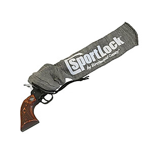 Birchwood Casey SportLock Silicone Gun Sleeve | Durable Silicone-Impregnated Gun Sock for Corrosion, Abrasion, and Scratch Protection - Handgun Size (15" L x 3.75" W),Gray