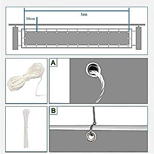 Balcony Privacy Screen Apartment Railing, Deck Privacy Screens, 3ft X 16ft 100% Opaque Polyester Windproof Sun Shade UV Protection Privacy Screen for Porch, Apartments
