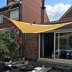 Grozoken Sun Shade Sail Triangle 10'x10'x10' UV Block Canopy Sail for Patio Backyard Lawn Garden Deck Outdoor Courtyard Park Carport Easy to Install Lightweight (Sand)