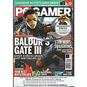 PC GAMER MAGAZINE, BALDUR'S GATE III * STAR WARS SQUADRONS NOVEMBER, 2020 #336 ( PLEASE NOTE:: ALL THESE MAGAZINES ARE PET & SMOKE FREE MAGAZINES. NO ADDRESS LABEL. FRESH FROM NEWS STAND (SINGLE ISSUE MAGAZINE )