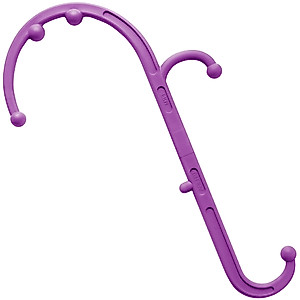 LiBa Back and Neck Massager - Trigger Point Massage Tools for Pain Relief and Self Massage Hook Therapy Handheld Back Neck Shoulder Massager Purple - Gift for Women & Men