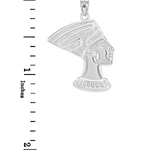 High Polish 925 Sterling Silver Egyptian Queen Nefertiti Charm Pendant