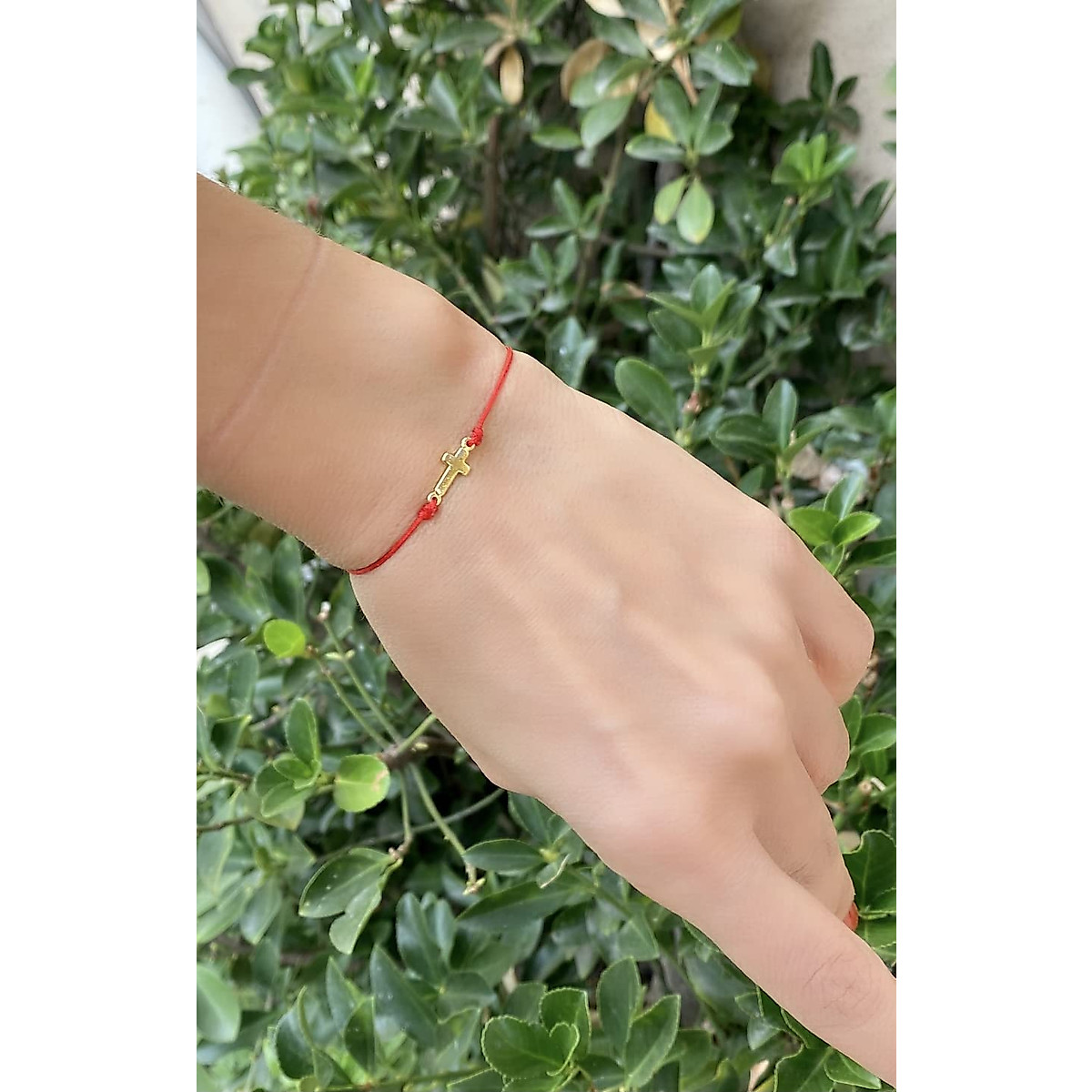 Live Gems | 14K Gold Filled Sideways Cross Red String Bracelet, Red String Cross Charm Bracelet, Summer Jewelry Gift for Her, Birthday Jewelry