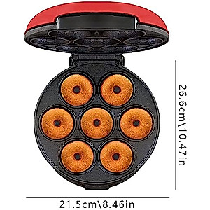 Mini Donut Maker Machine 7 Holes, Electric Donut Press Machine, Small Doughnut Maker, Electric Non-Stick & Double-sided Heating Donut Maker Machine, for Kid-Friendly Breakfast Desserts Cake (Emerald)