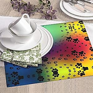 Paw Prints Pattern Printed Drying Mat For Kitchen Ultra Absorbent Microfiber Dishes Drainer Mats Non-Slip Silicone Quick Dry Pad - 18 X 16inch