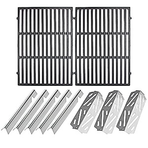 Hongso 18 7/8 Grill Grates Flavorizer Bars and Heat Deflectors Replacement for Weber Genesis II 310 and Genesis II LX 340 Series Gas Grills 2017 and Newer, Replace 66095 66802 66795 66032 90235 66040