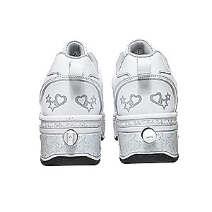 Roller Skates for Women Outdoor,Parkour Shoes with Wheels for Girls/Boys,Kick Rollers Shoes Retractable Adults/Kids,Quad Roller Skates Men,Unisex Skating Shoes Recreation Sneakers,Silver-6.5US