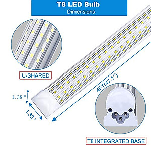 LED LIGHT 777 6-Pack, 4FT LED Shop Light Fixture, 75W 5000K T8 Integrated LED Tube, 9000LM Super Bright, 4 Rows LED, High Output, Linkable Light Fixture 4 Foot with Plug for Garage, Workshop, Depot