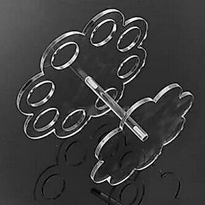 VORCOOL Acrylic Ice Cream Cone Holder Stand with 8 Holes (Transparent,16 x 12.6 x 10cm)