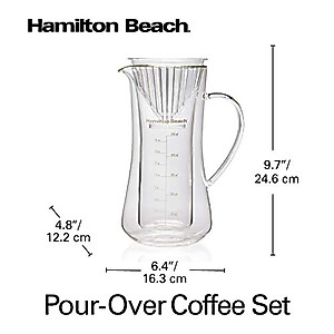 Hamilton Beach Pour Over Drip Coffee Maker, 17 Ounces, Glass Carafe