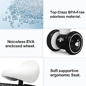 Baby Balance Bikes for 1 2 3 Year Old Boys Girls, Riding Toys for 10-36 Month Toddler | No Pedal Infant 4 Wheels Baby Bicycle | Best First Birthday New Year Holiday (Panda)