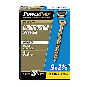Power Pro Premium Interior Construction Screws (#9 x 2-1/2") - 1lb Box