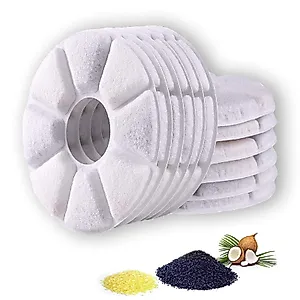 ASDASD Pet Water Fountain Replacement Filter,Cat and Dog Activated Carbon Round Fountain Filter Keep Water Fresh Removes Odors (12 Packs)