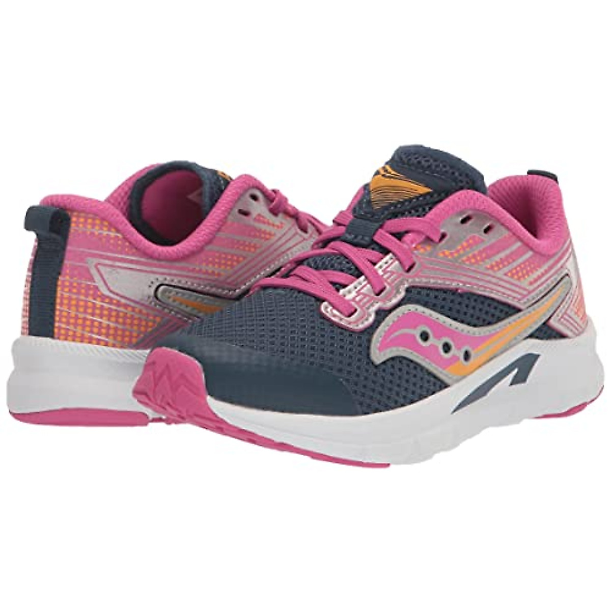 Saucony Axon Sneaker, Navy/Pink, 11.5 Wide US Unisex Big_Kid