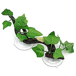 NOMAL Reptile Climbing Branch Terrarium Plant Decoration with Suction Cup for Bearded Dragons Lizards Geckos Amphibian Habitat Decor