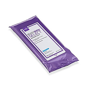 Medline ReadyBath Select Wipes, Unscented, Body Cleansing Cloths, Medium Weight Wipes (5 Count Pack, 30 Packs)