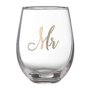 Lillian Rose G115 Gold Mr. Stemless Wine Glass, 16oz, Yellow, G115 MR