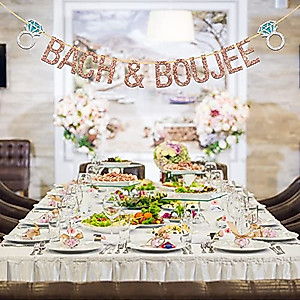 Deloklte Bach & Boujee Banner-Bridal Shower,Bachelorette Party Decorations Banner-Bach Party Decorations,Bachelorette Party supply,Rose Gold