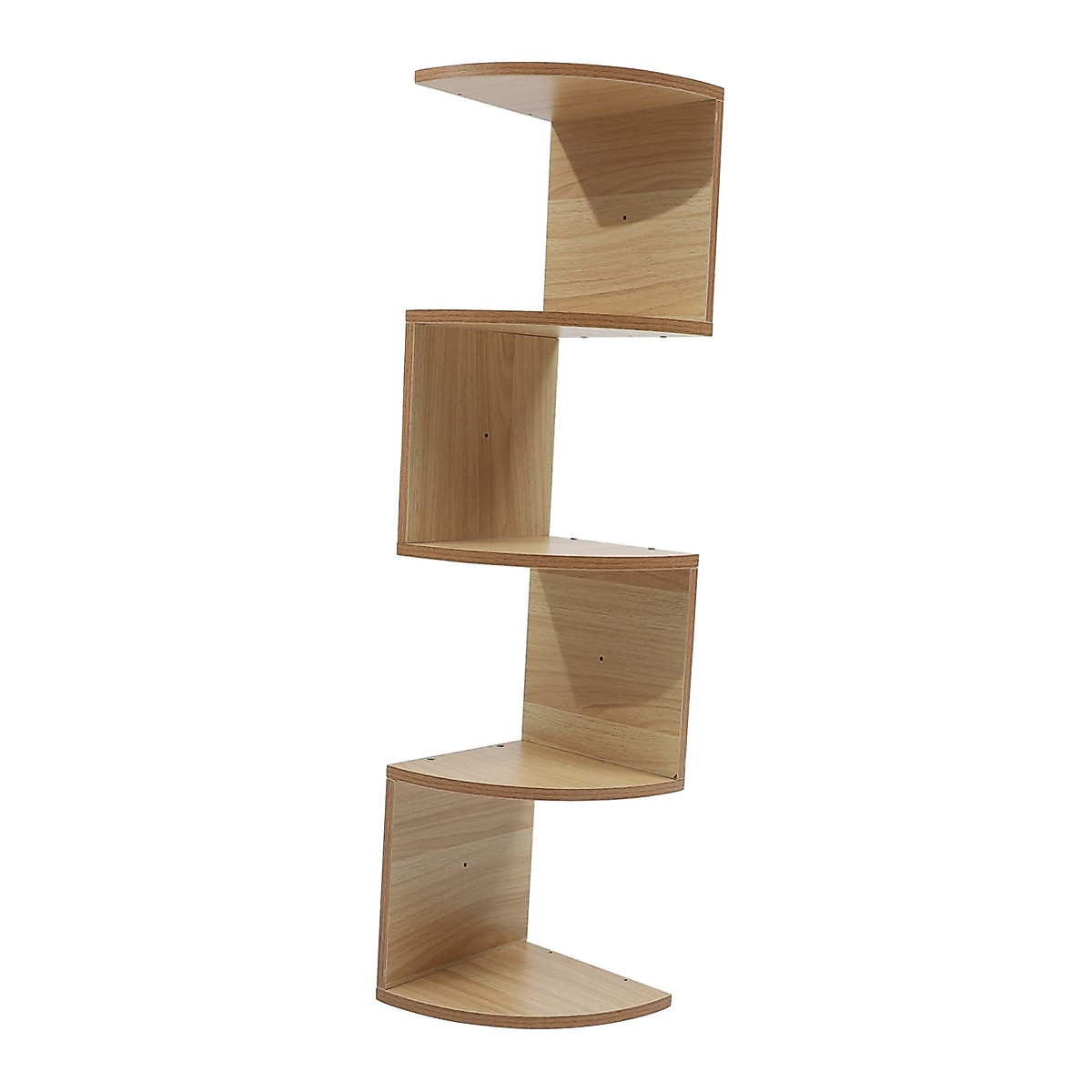 Abaodam Stylish Wooden Shelf Wall Mount Wooden Storage Rack Book Case 5 Layers