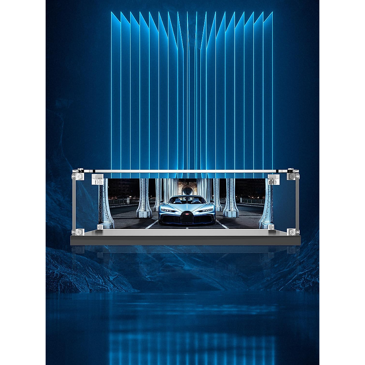 ICUANUTY Acrylic Display Case for Lego Technic Bugatti Chiron 42083 Race Car, Dust-Proof Display Box for Lego 42083, Size: 25.29x11.81x7.87in(NOT Included The Model)