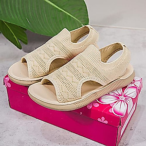 USYFAKGH Womens Slide Sandal Women Ladies Flat Roman Style Strap Flip Flops Sandals Casual Slip On Shoes