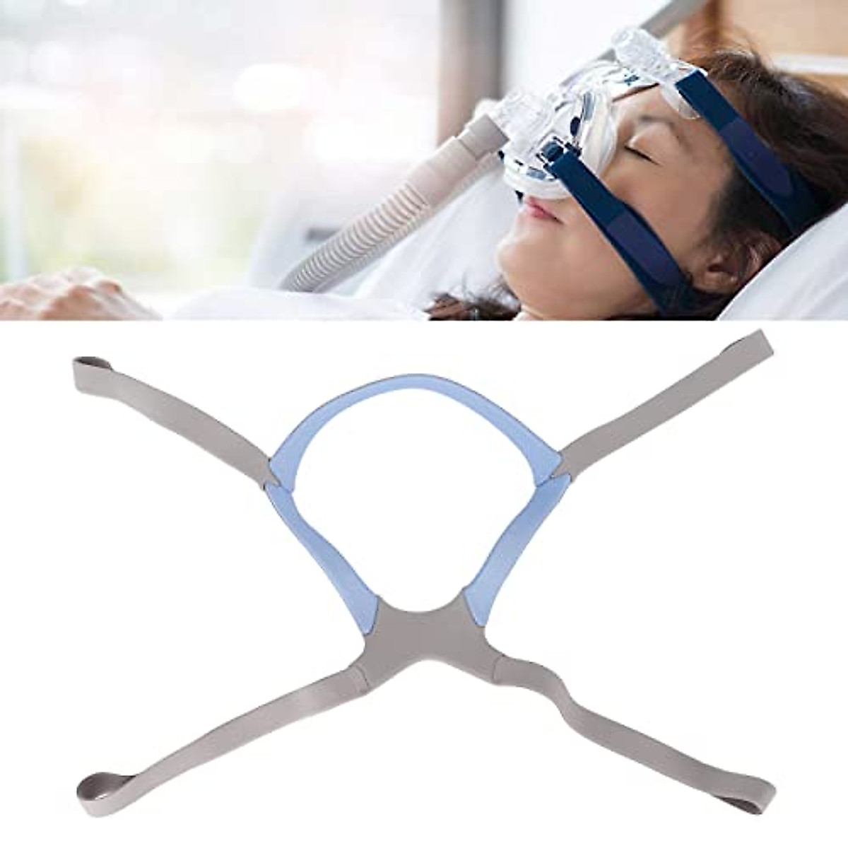 YUYTE Headgear Strap Replacement, CPAP Mask Headgear Strap Replacement for Resmed Mirage Fx, Adjustable Elastic Fabric Strap Breathing Machine Accessory Fit for Mirage FX Nasal Guard