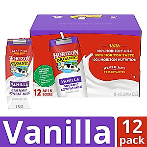 Horizon Organic Shelf-Stable Low Fat milk Boxes, Vanilla, 8 oz., 12 Pack