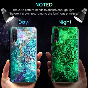 BENTOBEN Case for Samsung Galaxy A50 / A50s / A30s Case (2019), Slim Fit Glow in The Dark Soft Flexible Bumper Protective Shockproof Anti Scratch Cases Cover for Samsung Galaxy A50, Mandala in Galaxy