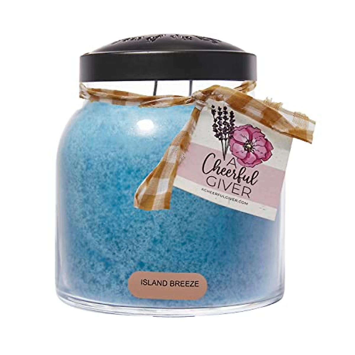 A Cheerful Giver — Island Breeze - 34oz Papa Scented Candle Jar with Lid - Keepers of the Light - 155 Hours of Burn Time, Gift Candle, Blue