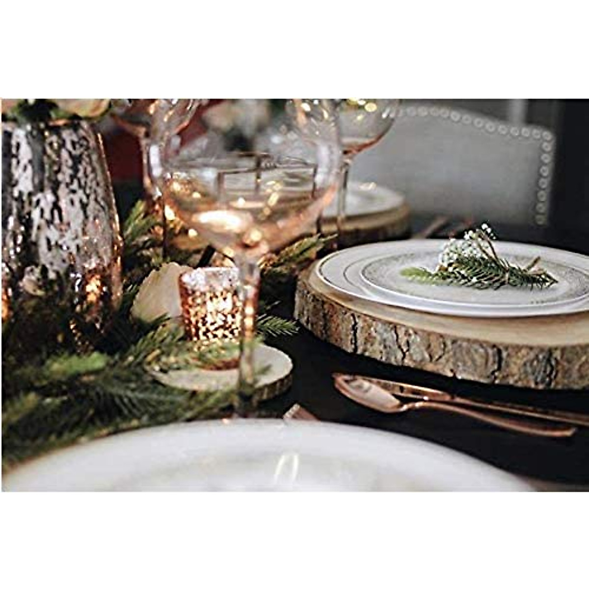 KARAVELLA (10) Pack 12-13 inches X Large Wood Slices for Centerpieces - Wood Centerpieces for Tables, Rustic Wedding Centerpiece, Natural Wood Slabs, Thin Slices